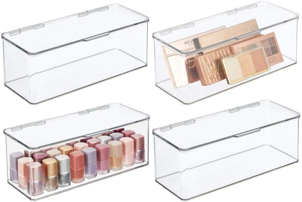 Amazon.com: mDesign Plastic Stackable Makeup and Cosmetic Storage ...