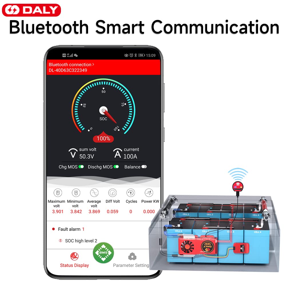 DALY BMS Parallel Module 1A With Smart BMS LiFePo4 16S 48V 250A Cooling ...