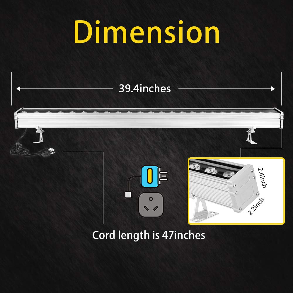 Mua 24W Linear Bar Light, 39.4in LED Wall Washer light with US Plug ...