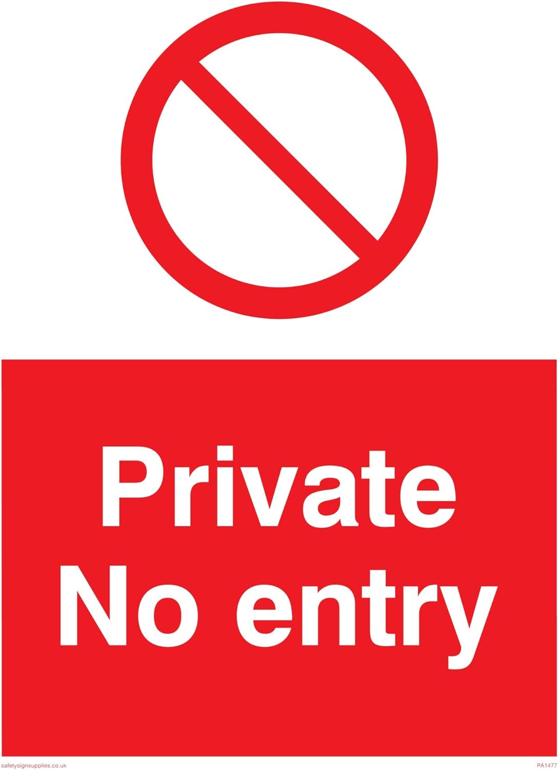 Viking Signs PA1477-A3P-3M”Private No Entry” Sign, Plastic, 3 mm Rigid ...