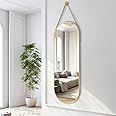 Amazon.com: Dewfig 16"x48" Oval Full Length Mirror with Leather Strap ...