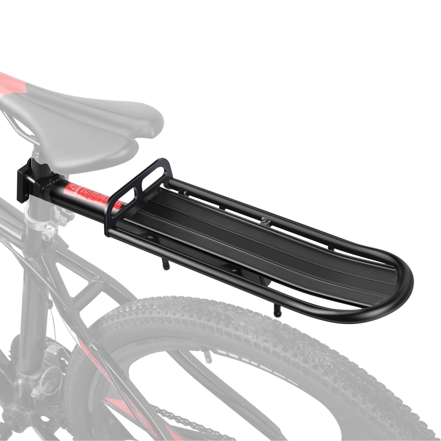 Flexzion Adjustable Bicycle Carrier Rack, 20lb Capacity, Black - Back ...