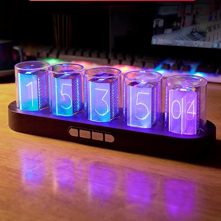 Adventurers Simulation Nixie Tube Clock, RGB Desk Clock, LED Tube Desk ...