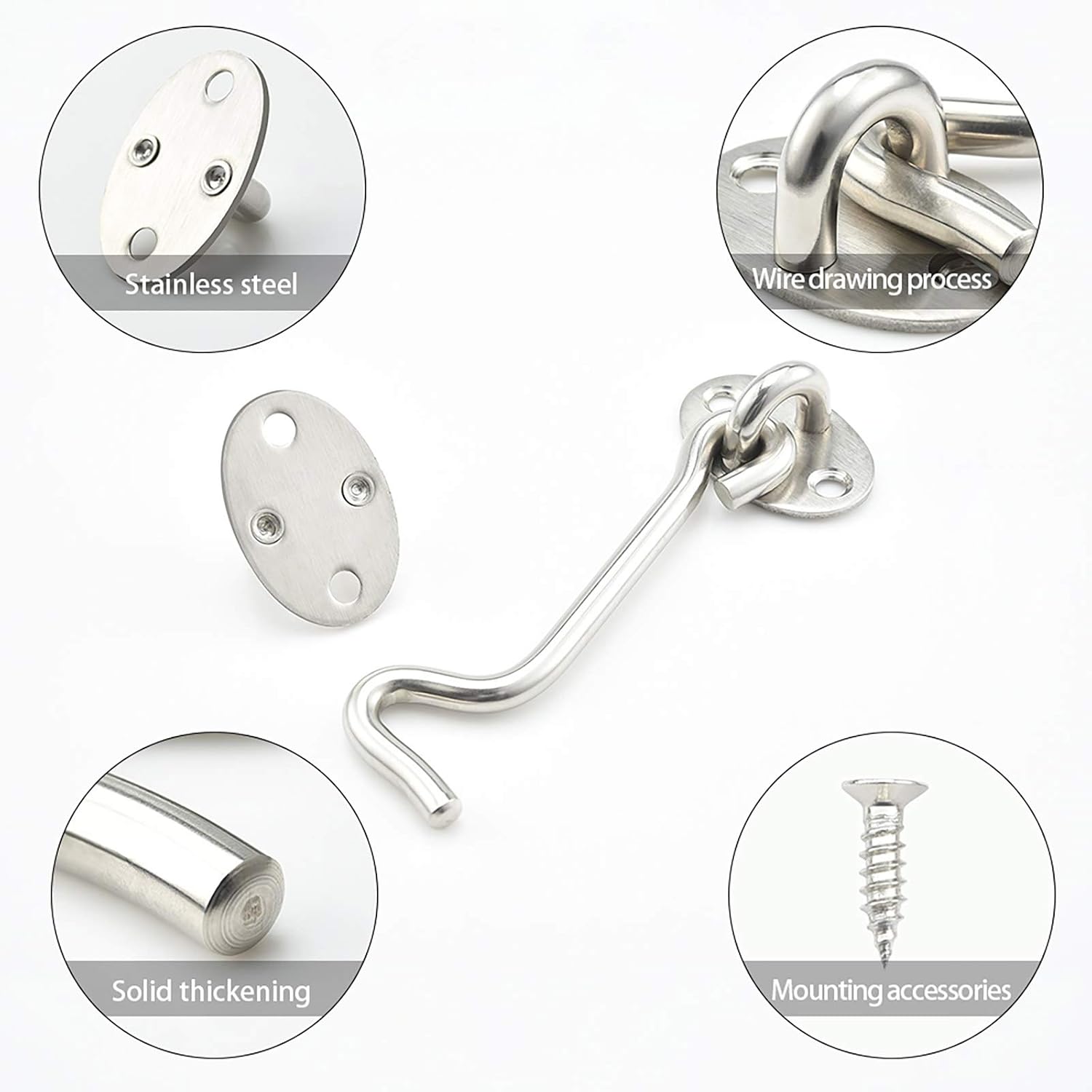 Jalan 3Pcs Cabin Hook, Eye Latches & Bolt for Door Locks, Window Brace ...