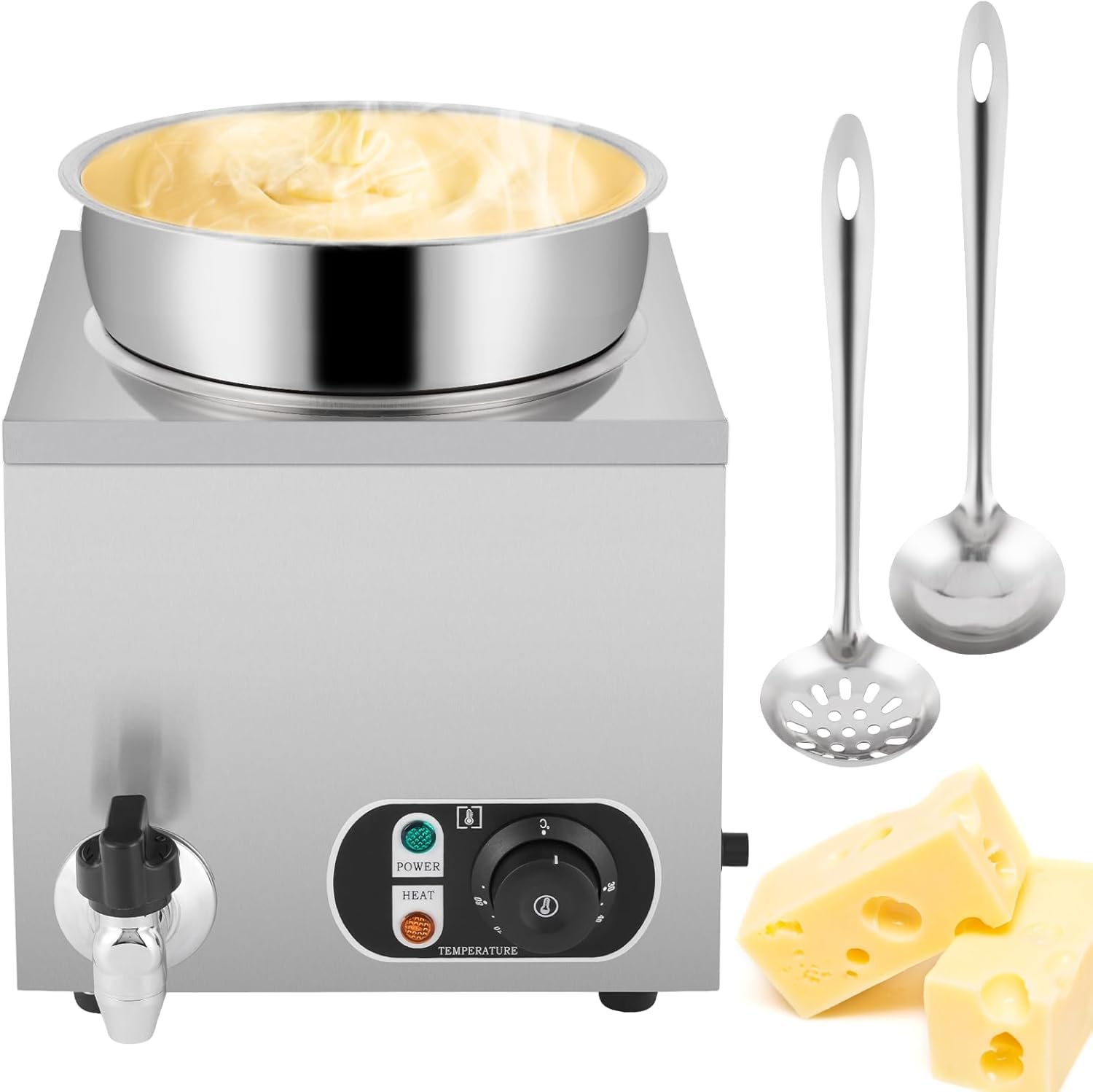 Nacho Cheese Warmer Dispenser 7.4Quart Hot Fudge Warmer Commercial Soup ...