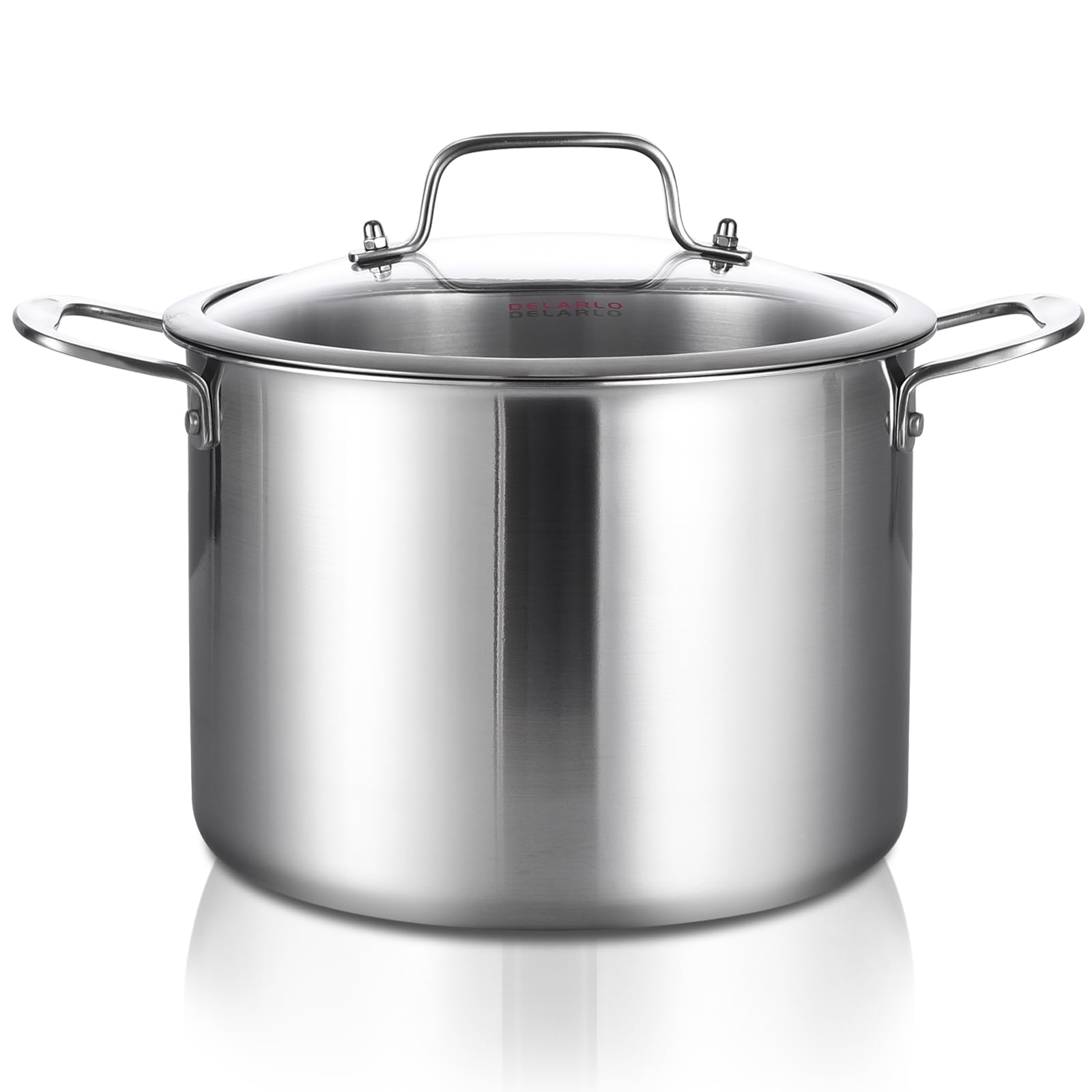 DELARLO Tri-Ply Stainless Steel Soup Pot 12QT, Tri-ply Big Pots for ...