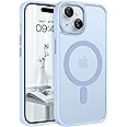 Amazon.com: Telaso for iPhone 15 Case, Translucent Matte Blue Magsafe Compatible Soft TPU Bumper ...