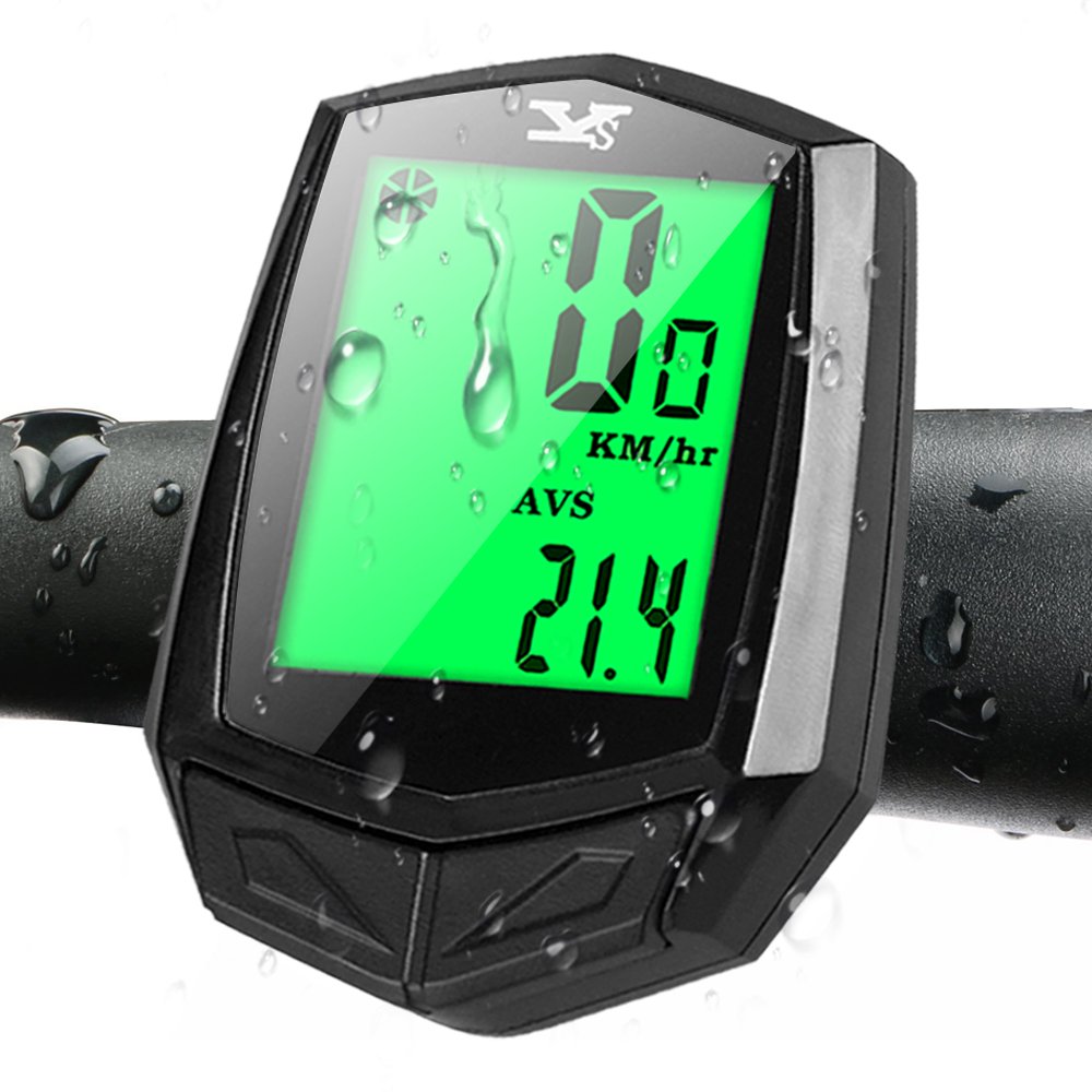 Wireless and waterproof speedometer with large screen and 18 functions ...