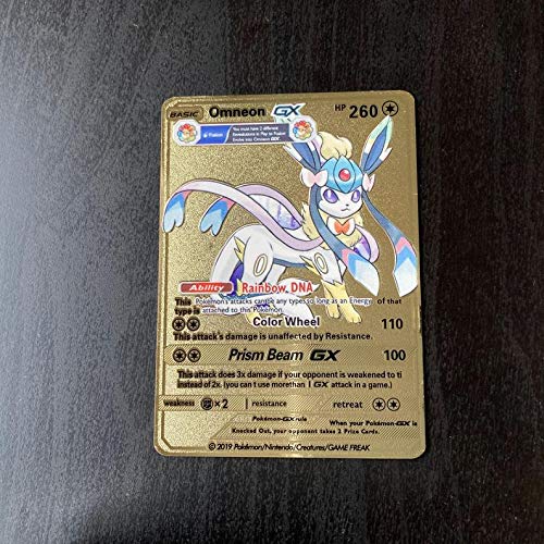 Buy Omneon Eevee Evolutions Rare Custom Gold Metal Pokemon Card Online ...