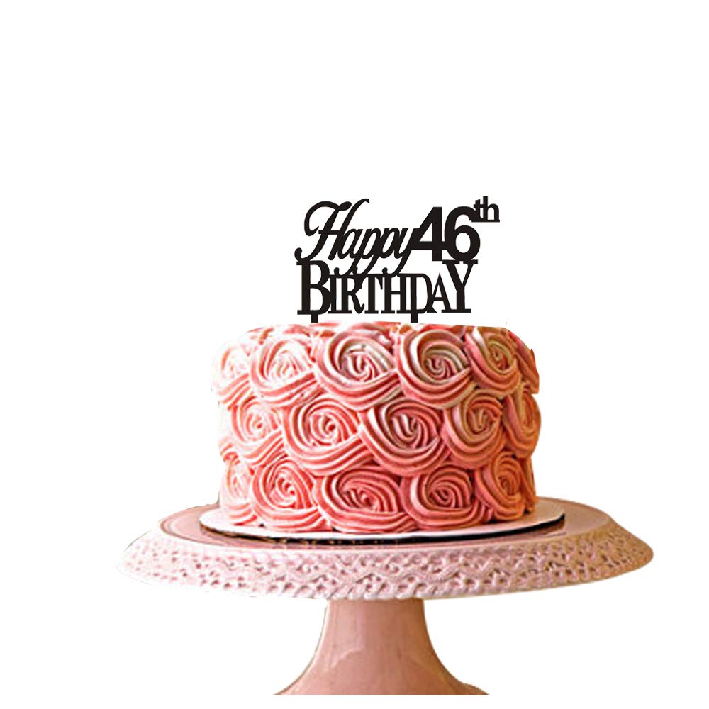 santonila Happy 46th birthday cake topper for 46th birthday party décor ...