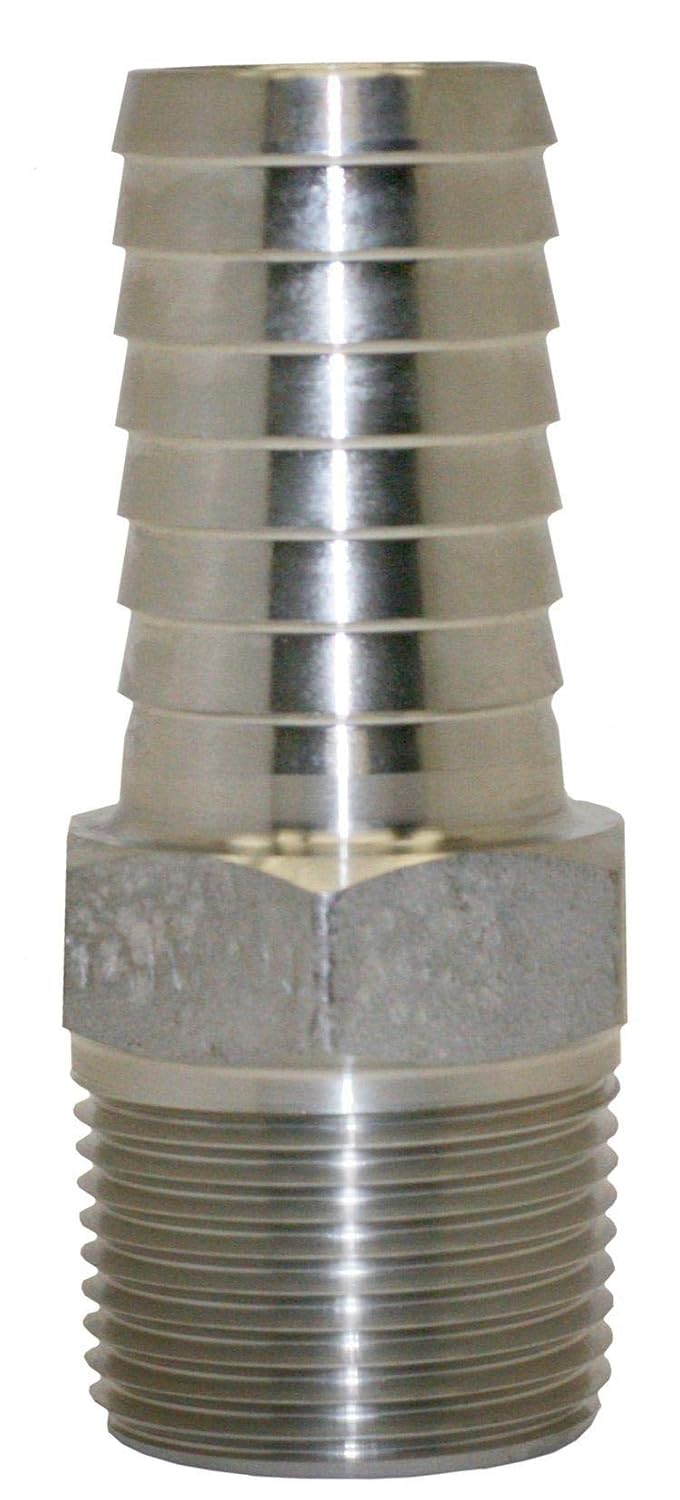 Merrill MFG SSMA100 1" Stainless Steel Male Adapter with Hex, Stainless ...