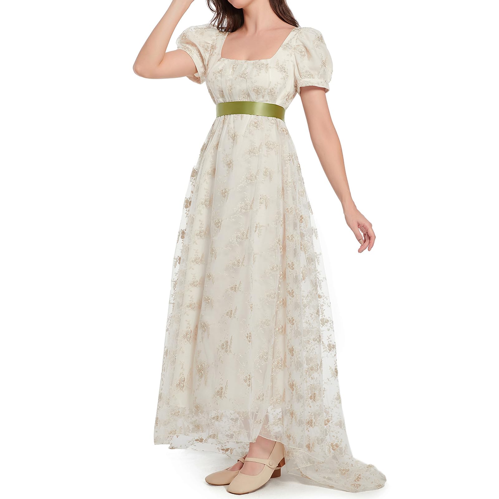 Regency Dresses for Women Luxury Embroidered Empire Waist Regency Era ...