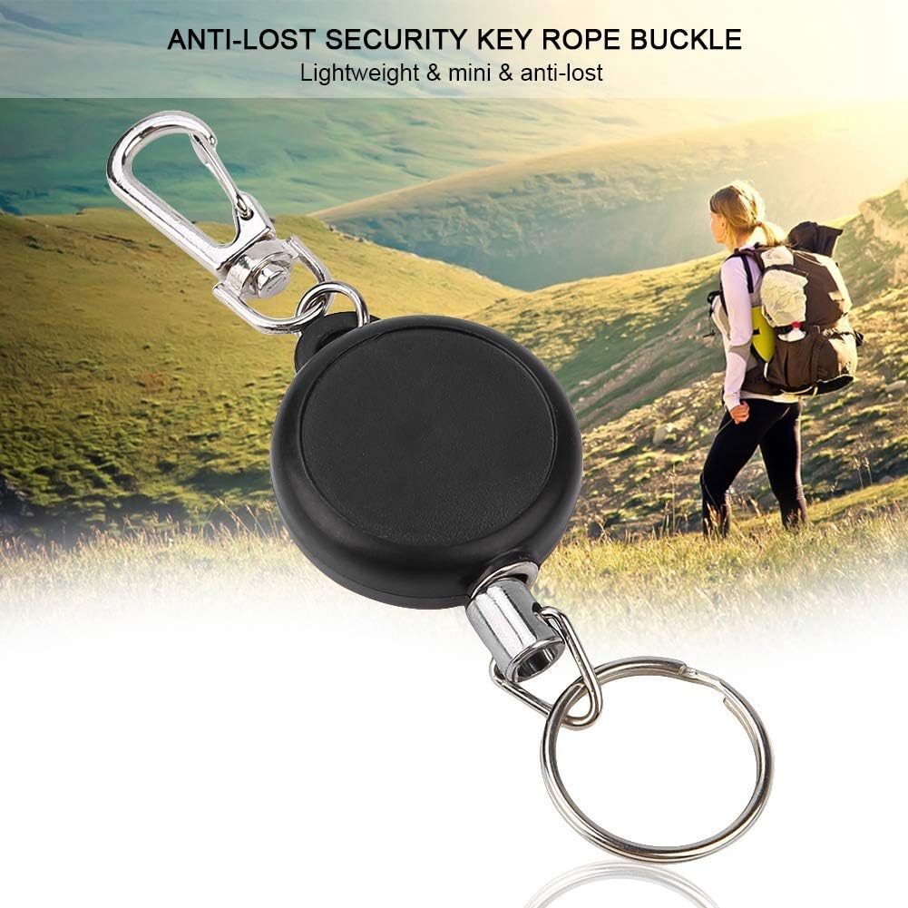 Tbest Retractable Keychain Heavy Duty Retractable Key Holder, 60cm ...