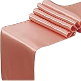 Amazon.com: WENSINL Blush Pink Table Runners 10 Pack - Satin Table Runners 12 x 108 Inches Long ...