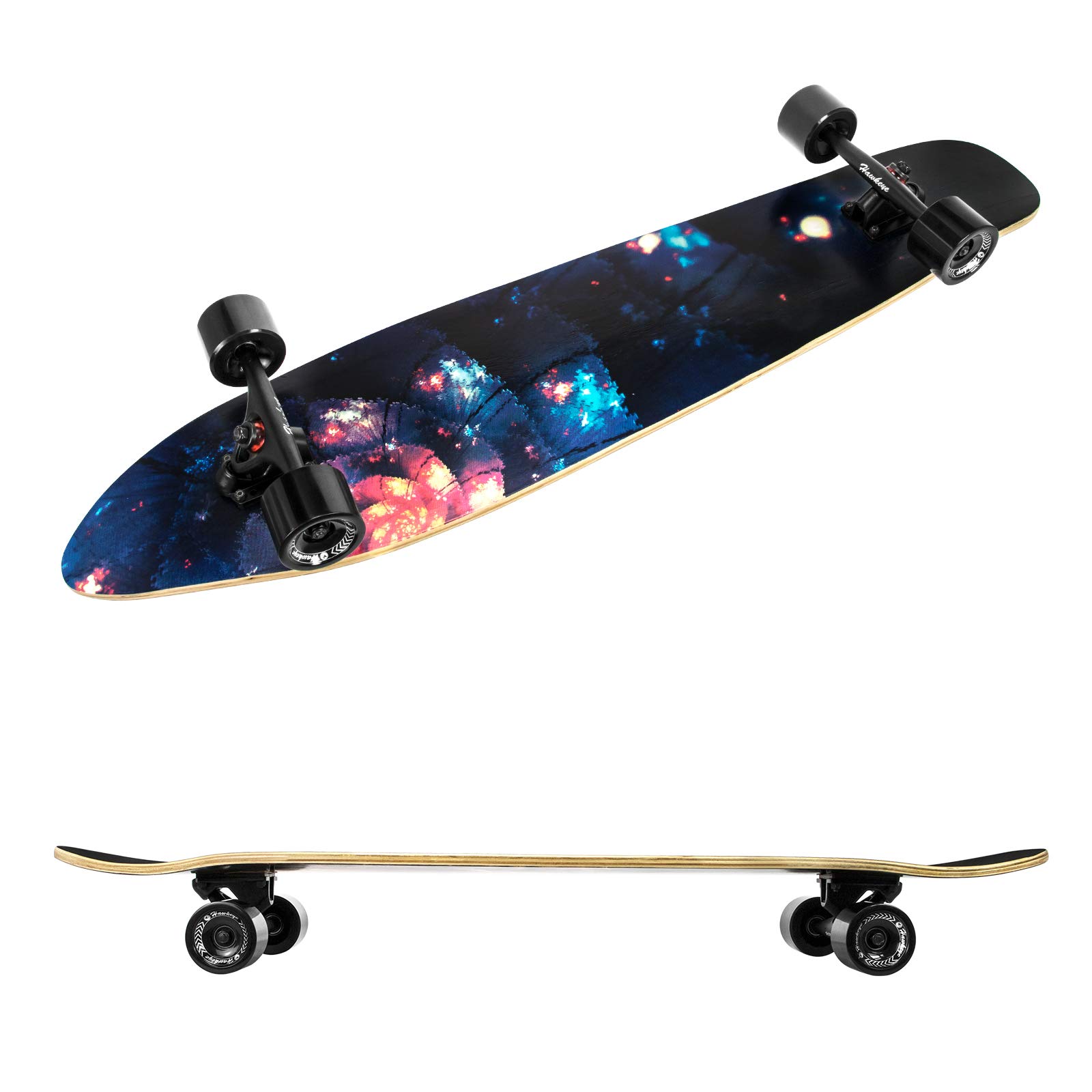 Hawkeye Longboard Skateboard, Cruiser Longboard 42-Inch 8 Ply Artisan ...