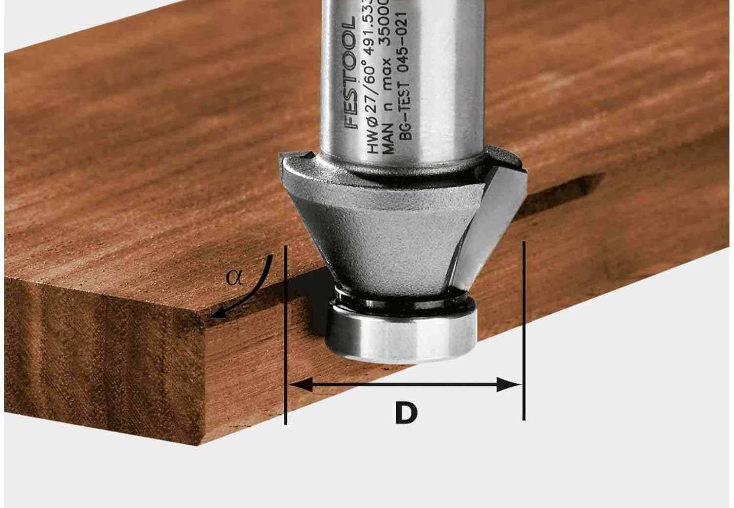 Festool 45-Degree Chamfer Cutter, 27 mm Diameter – BigaMart