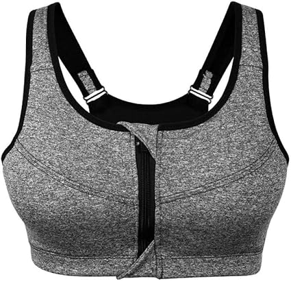 CVMFE Sports Bras Front Zipper Plus Size Sport Bras Women Shockproof ...