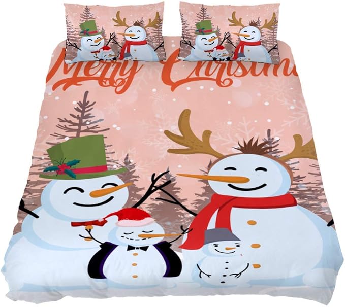 Amazon.com: Indimization Christmas Snowman Duvet Cover Set,Fade and ...