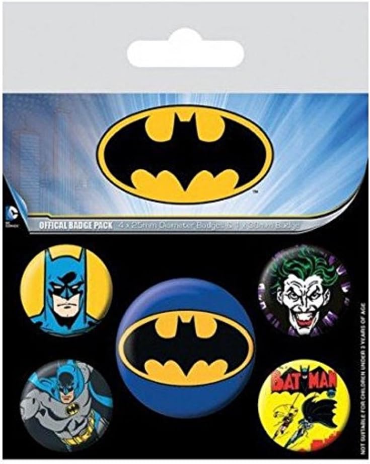 Batman Badge Pack - Joker, 1 X 38mm & 4 X 25mm Badges (6 x 4 inches ...