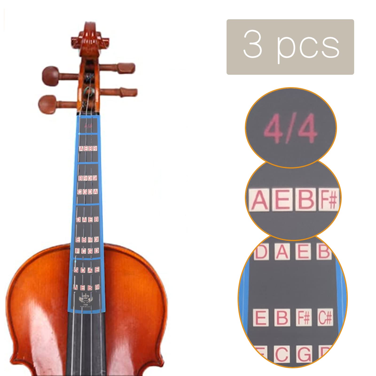 Mua 3Pcs Violin Finger Guide 4/4 Violin Fretboard Note Stickers, Violin ...