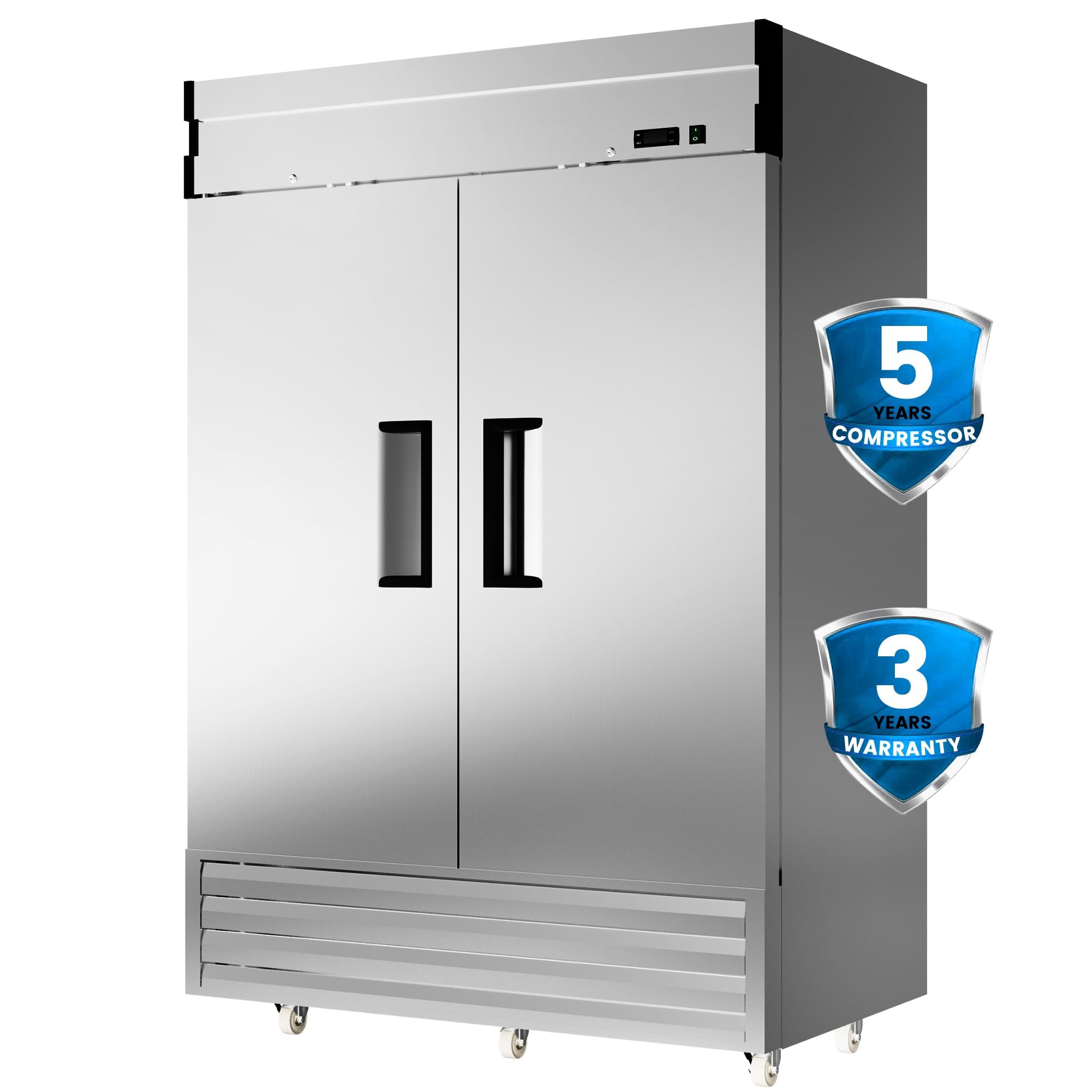 KICHKING 54"W 2 Door Commercial Freezer 49 Cu.Ft Dynamic Cooling ...