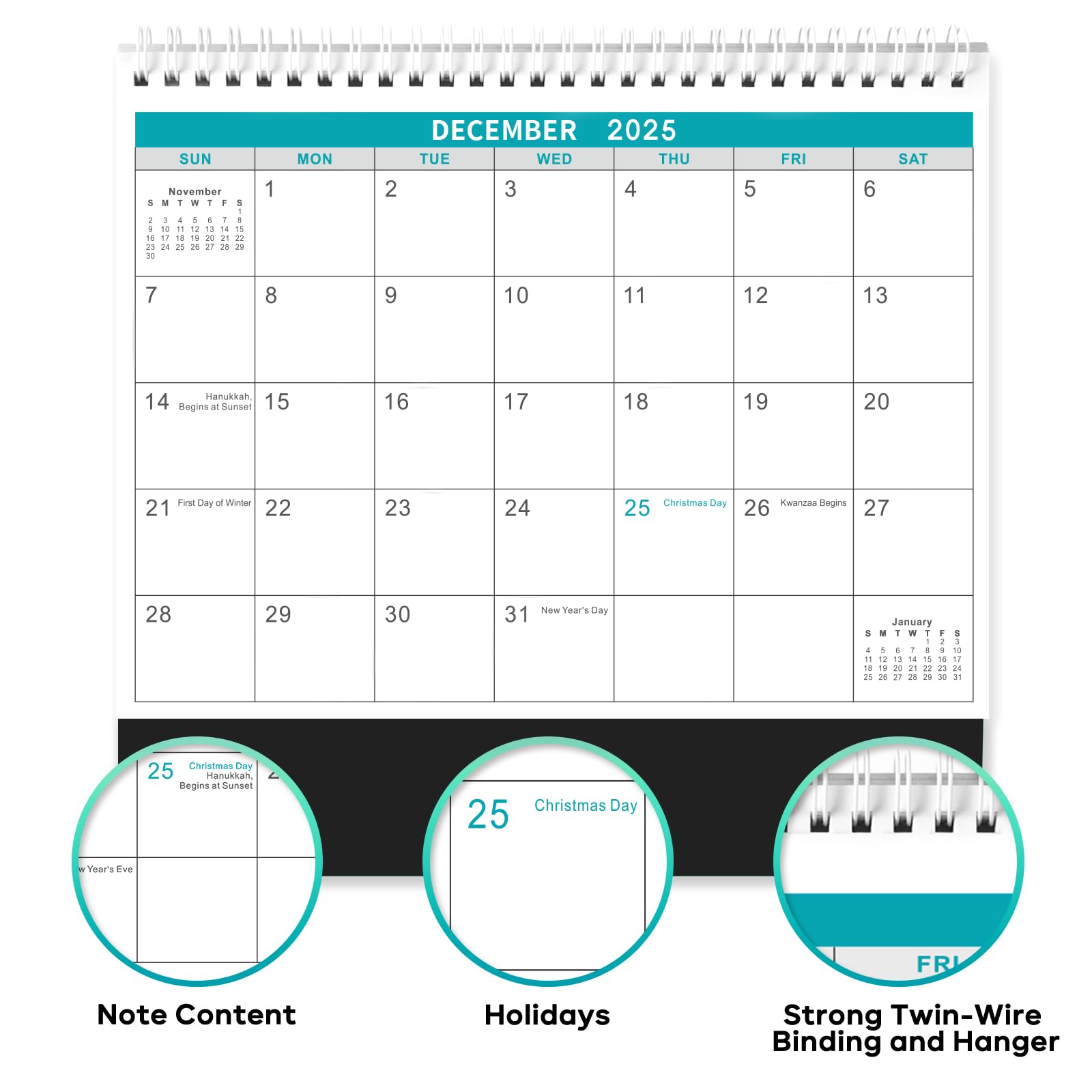 Office Desk Calendar 2025 Desk Calendar - With Spiral Binding For ...