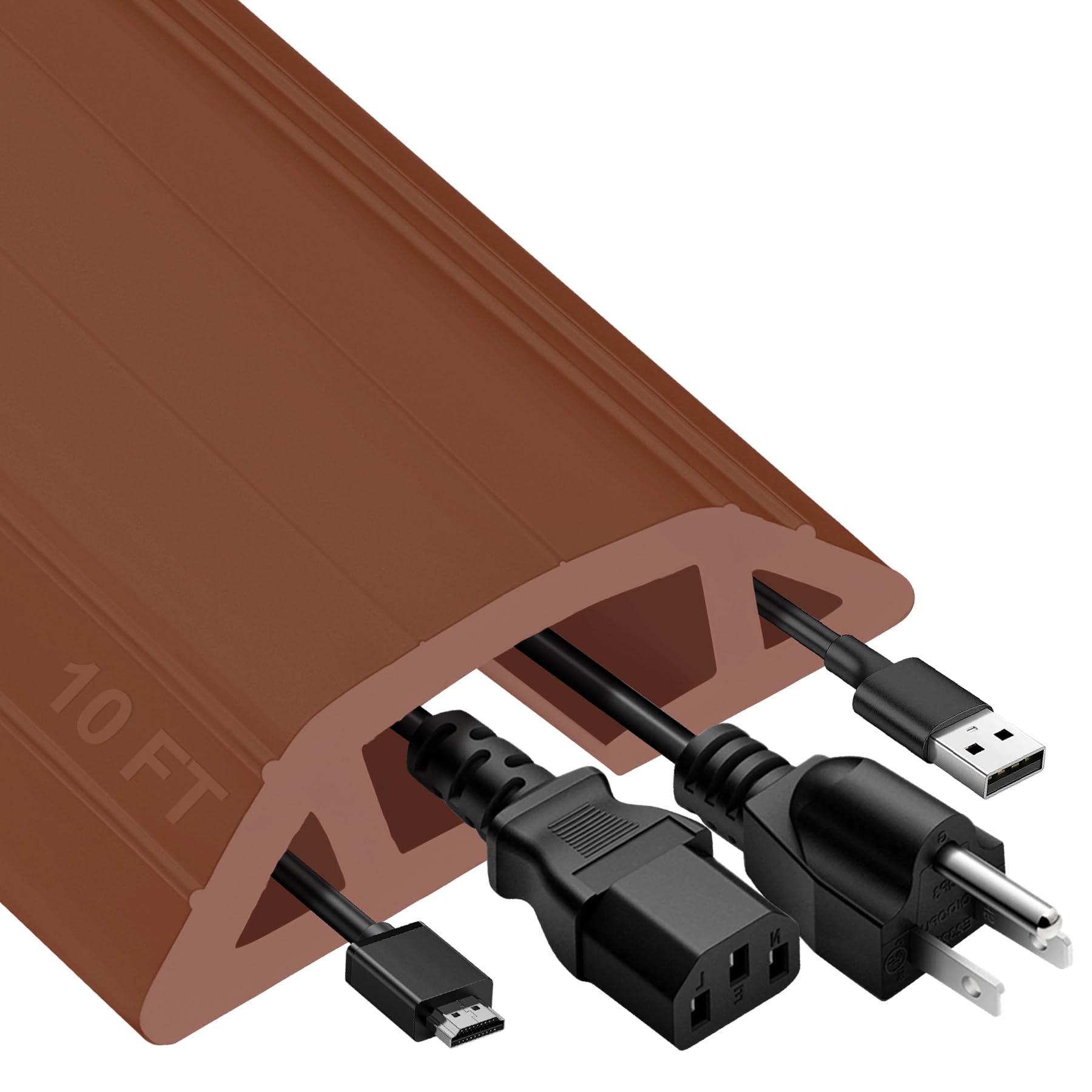 MYFAMIREA 10FT Floor Cord Cover Heavy Duty Cable Cover Protector 3 ...