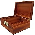 Amazon.com: MFLUEEWR Large Wooden Box with Hinged Lid with Combination ...