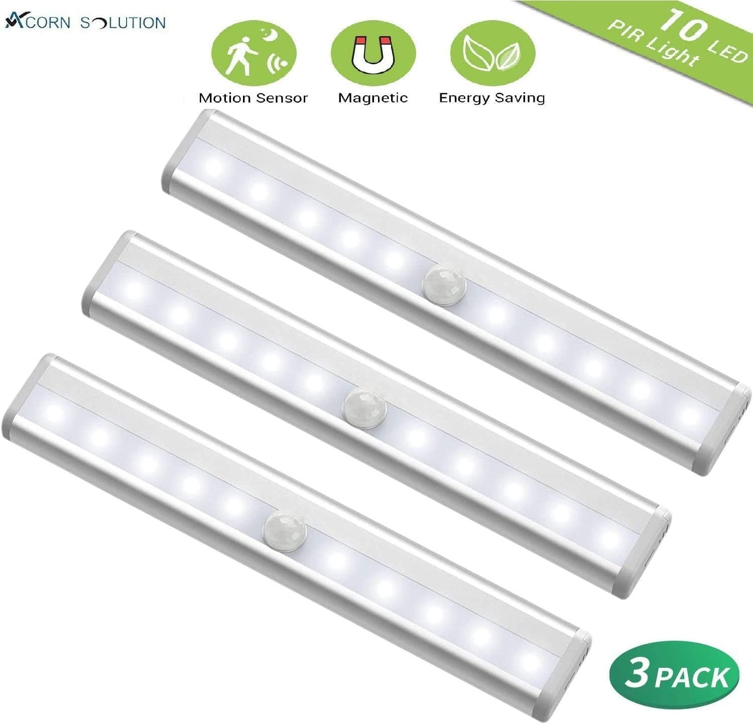AcornSolution Motion Sensor Closet Light,10 LED Portable Motion Sensor ...