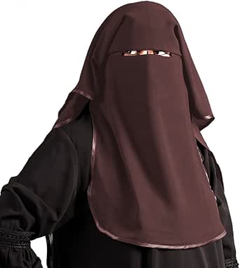 Satin Niqab - Three Layers - BROWN - Islamic Clothing - 11-2003 at ...