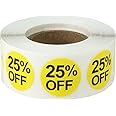 Amazon.com : 25% Percent Off Stickers for Retail 0.75 Inch 500 Adhesive ...