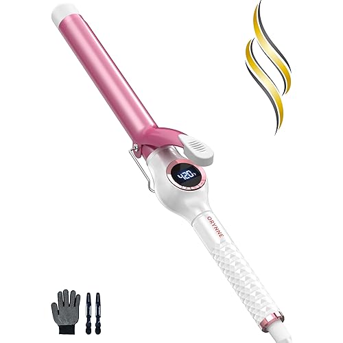 ORYNNE Digital Ceramic Curling Iron - 1 Inch Barrel for Bouncy Curls ...