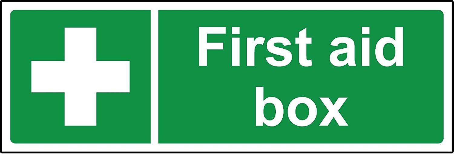 First aid signs First aid box safety sign - Self adhesive sticker 150mm ...