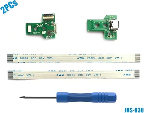 Amazon.com: 2PCs JDS-030 Replacement Charging Port Assembly for PS4 DualShock 4, Repair Part ...