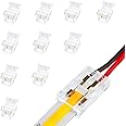 LightingWill LED Connectors 2Pin 8mm, 10 PCS Strip to Wire Connector ...