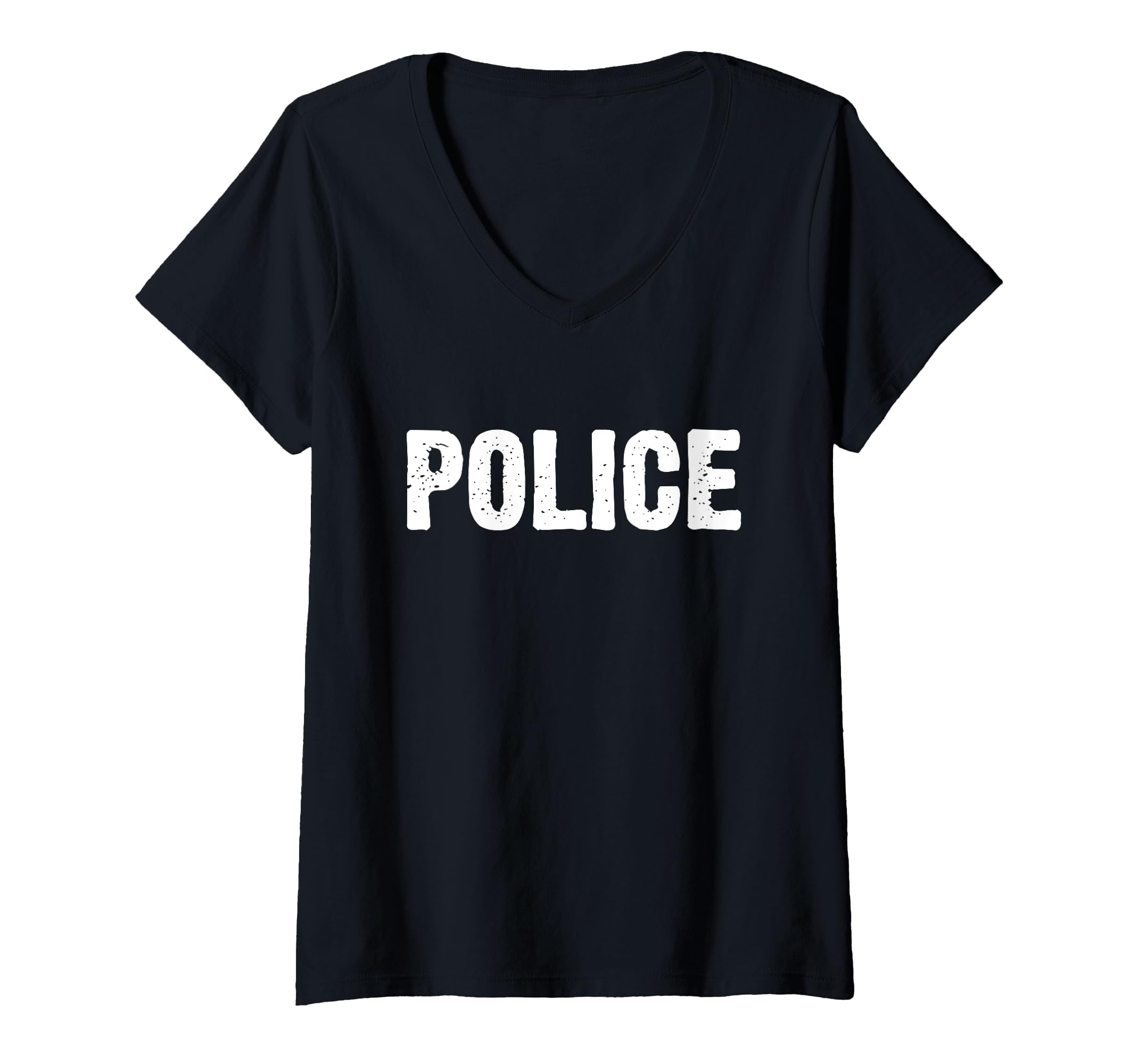 Womens Police for Police Officer Halloween Costume V-Neck T-Shirt XXL ...