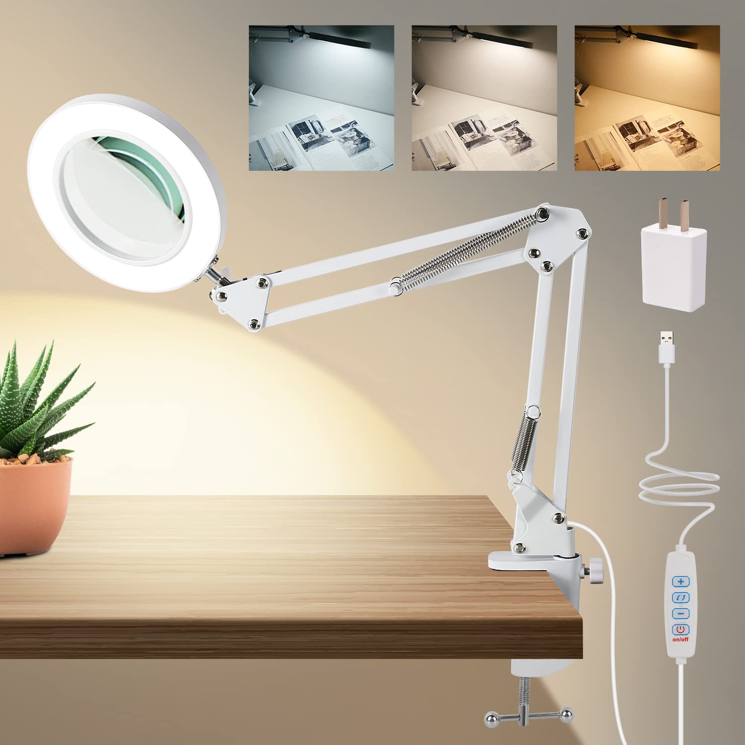 Mua Mandland Magnifying Glass Stand with Light, LED Loupe Stand ...