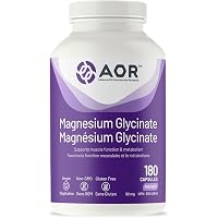 AOR - Magnesium Glycinate 90 mg - 180 Capsules - Supports muscle ...