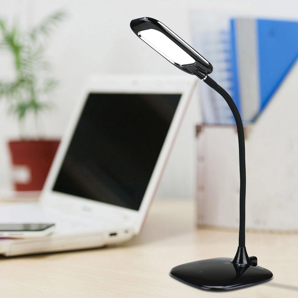 BESTEK LED Schreibtischlampe Schwanenhals Akku dimmere Nachttischlampe ...