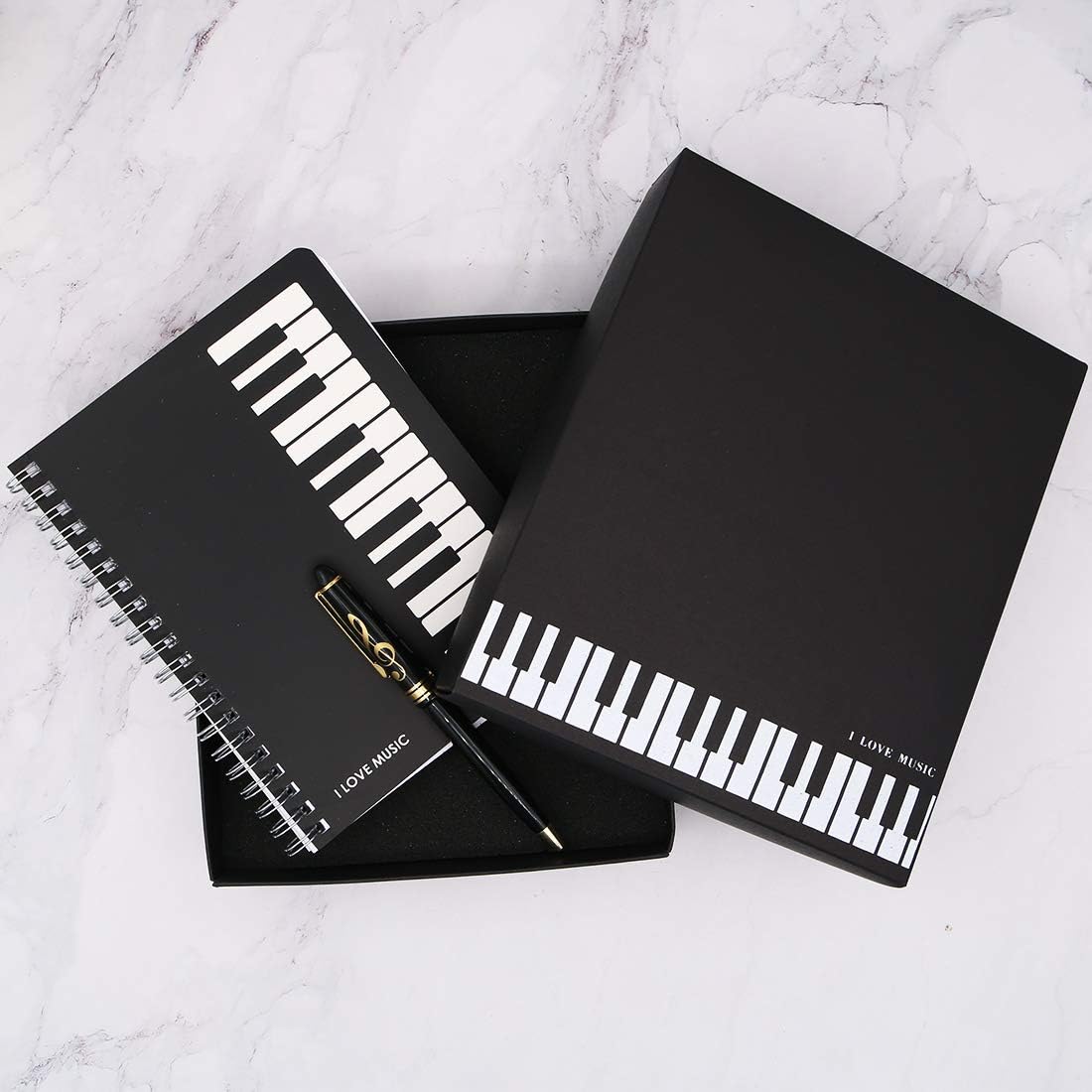 Adorable Music Piano Melody Theme Stationery Gift Box Set，1 Pcs Black ...