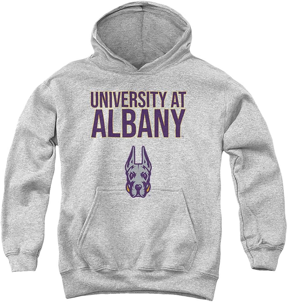 Amazon.com: University at Albany Official Stacked Unisex Youth Pull ...
