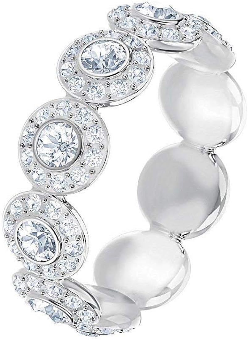 Amazon.com: Swarovski Angelic Ring, White, Rhodium Plated, Size 9 ...