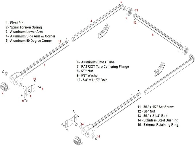 5 Spring Aluminum Dump Truck Complete Tarp Arm Kit. Complete Kit, from ...