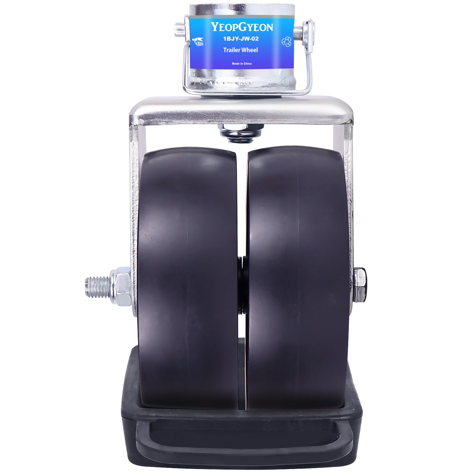 Trailer Jack Wheel with Chock - 6" Dual Wheel Jack Caster Wheel with ...