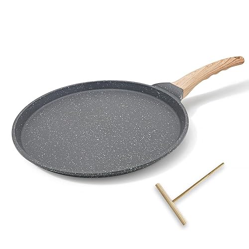 Bobikuke 10 inch Crepe Pan, Nonstick Pan for Crepes, Dosa Tawa Tortilla ...