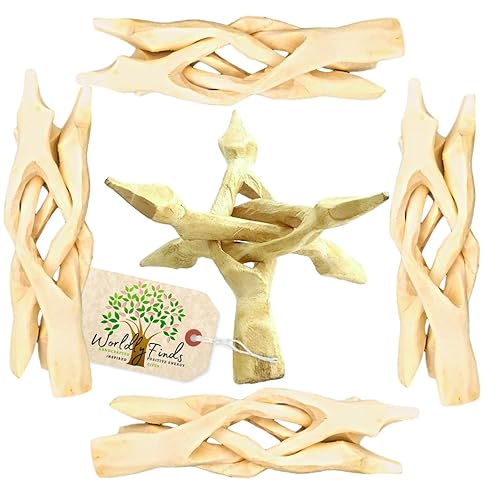 Wood Display Stand 6 Pack - 6 Inch, Natural Wooden Cobra Stand, Abalone ...