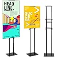 Amazon.com: QWORK Double-Sided Adjustable Poster Stand, 2-Pack Heavy ...