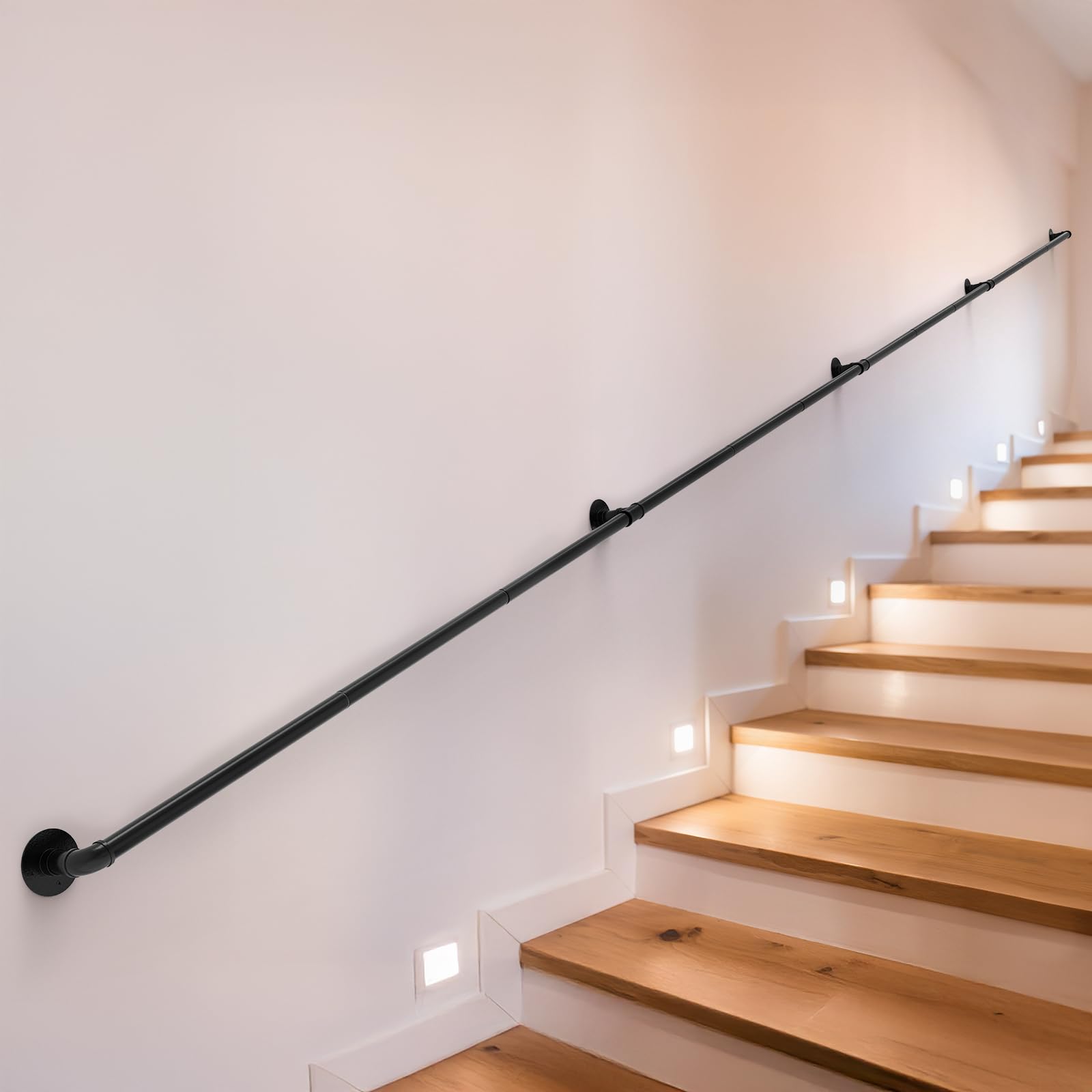 Mapleway Stair Handrail, 14ft Railing for Indoor Steps Metal Staircase ...