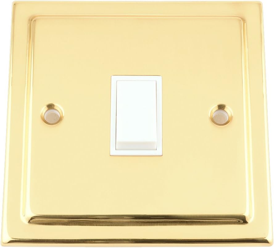 Light Switch 1 Gang – Victorian Polished Brass – White Insert Plastic ...
