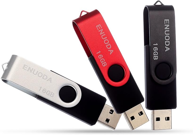 Lot de 3 Clé USB 16 Go ENUODA USB 2.0 Flash Drive Stockage Rotation ...